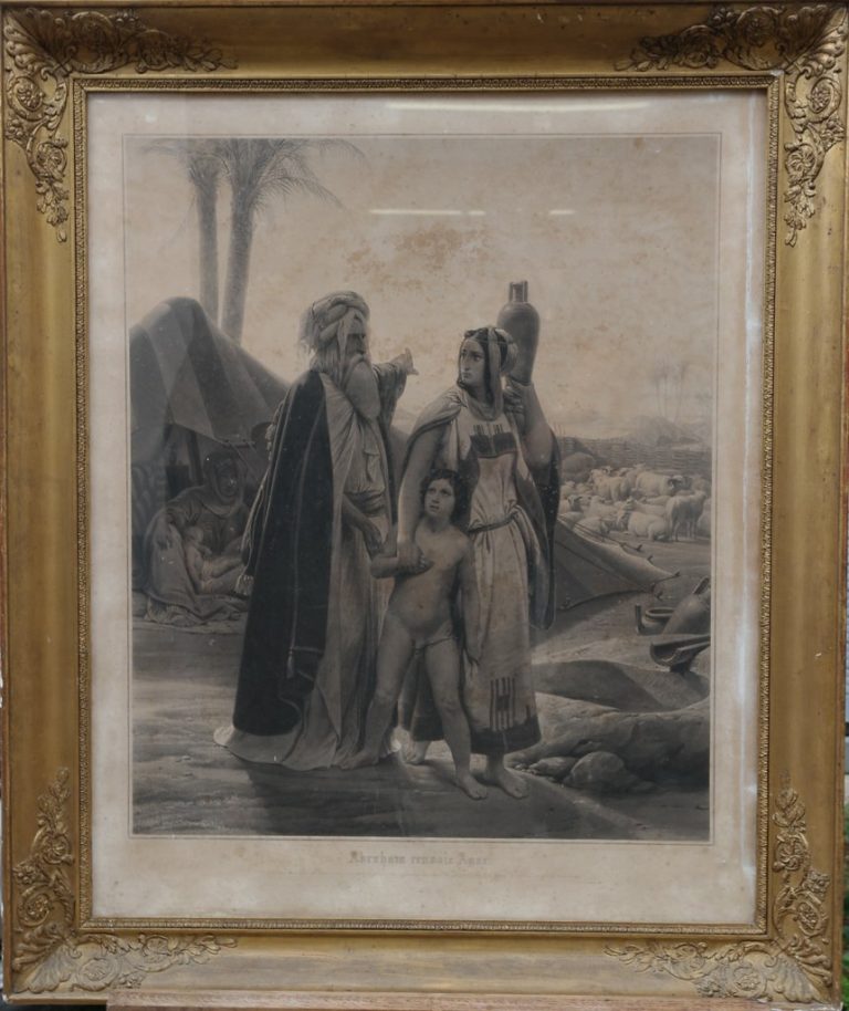 Gravure sous verre « Abraham renvoie Agar » – Fondation Magos